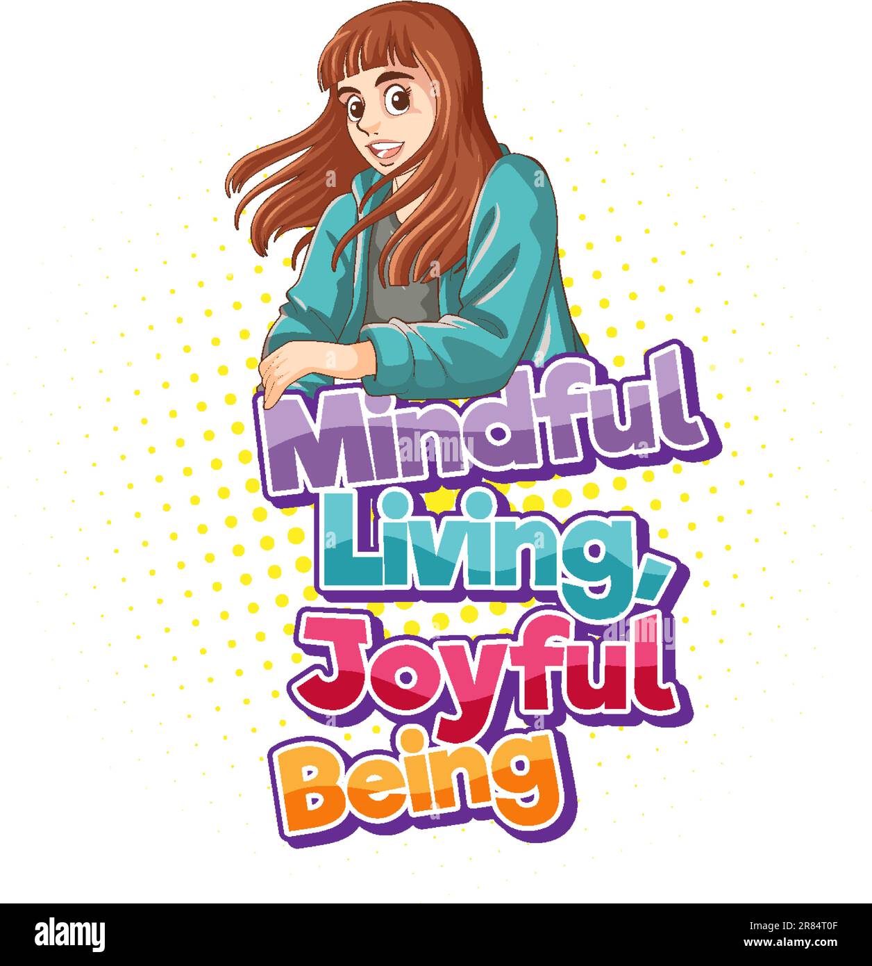 Inspirational Quotes with Teenage Character illustration Stock Vector ...