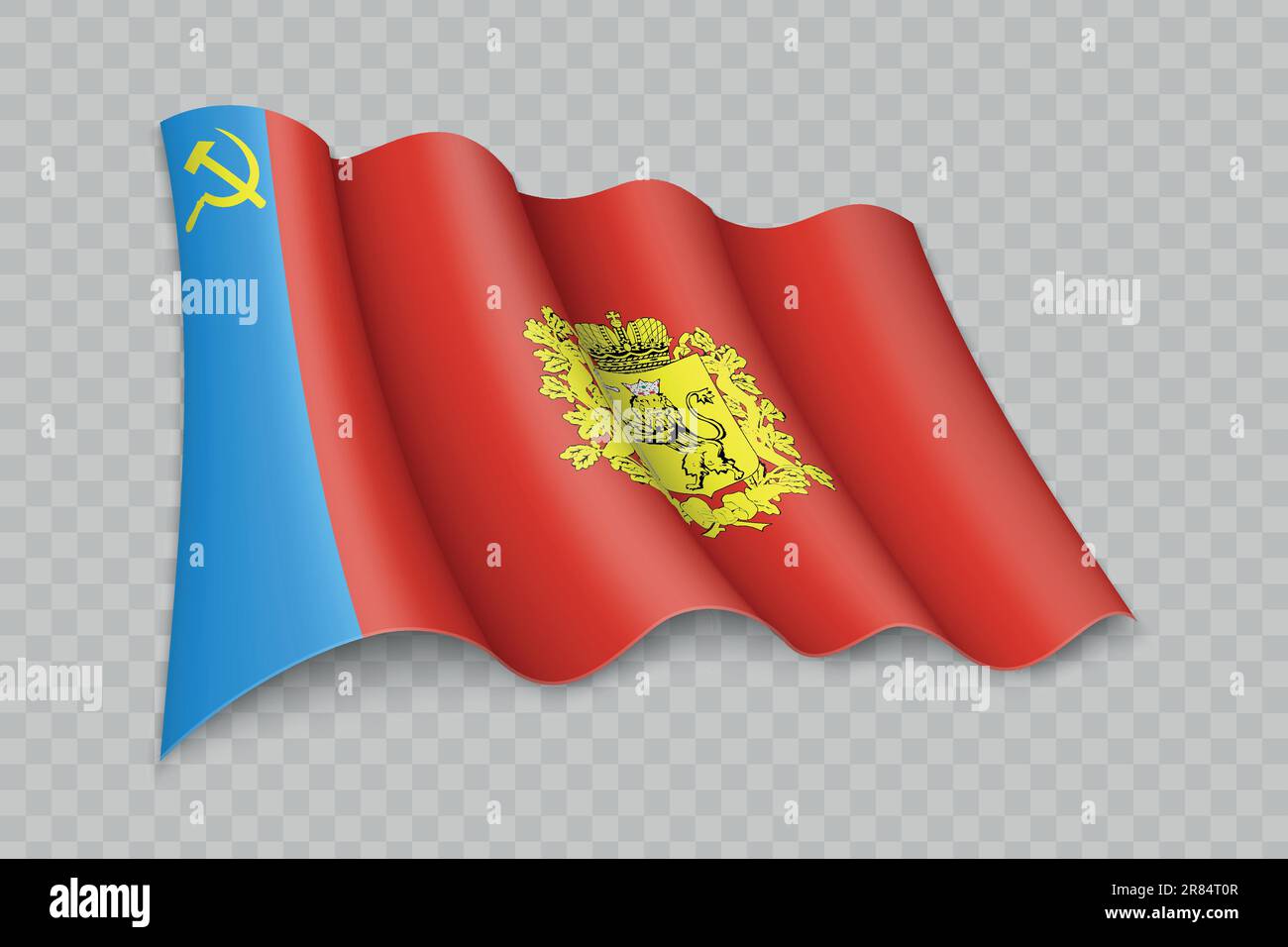 3D Realistic waving Flag of Vladimir Oblast is a region of Russia on ...