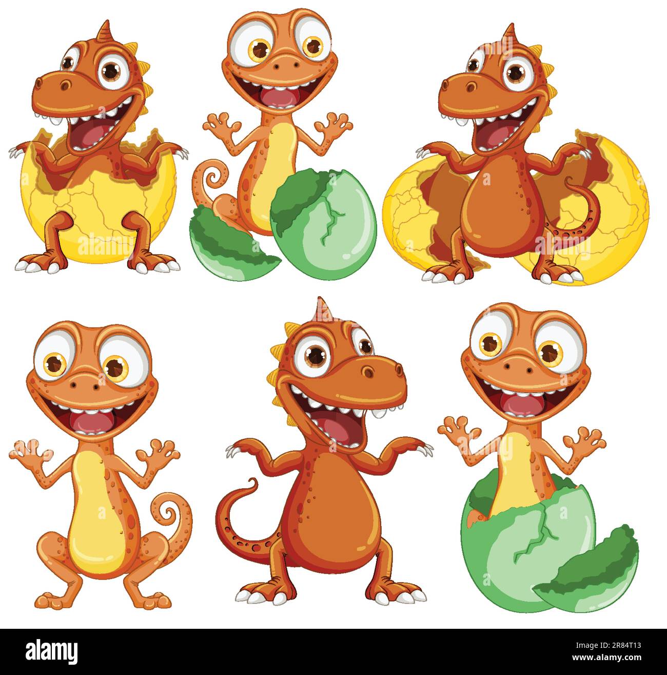 Little Dinosaur Monster Hatching from Egg illustration Stock Vector ...