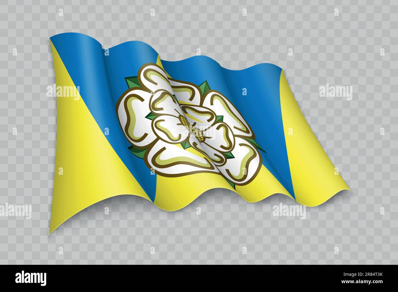 3D Realistic waving Flag of West Yorkshire is a county of England on ...