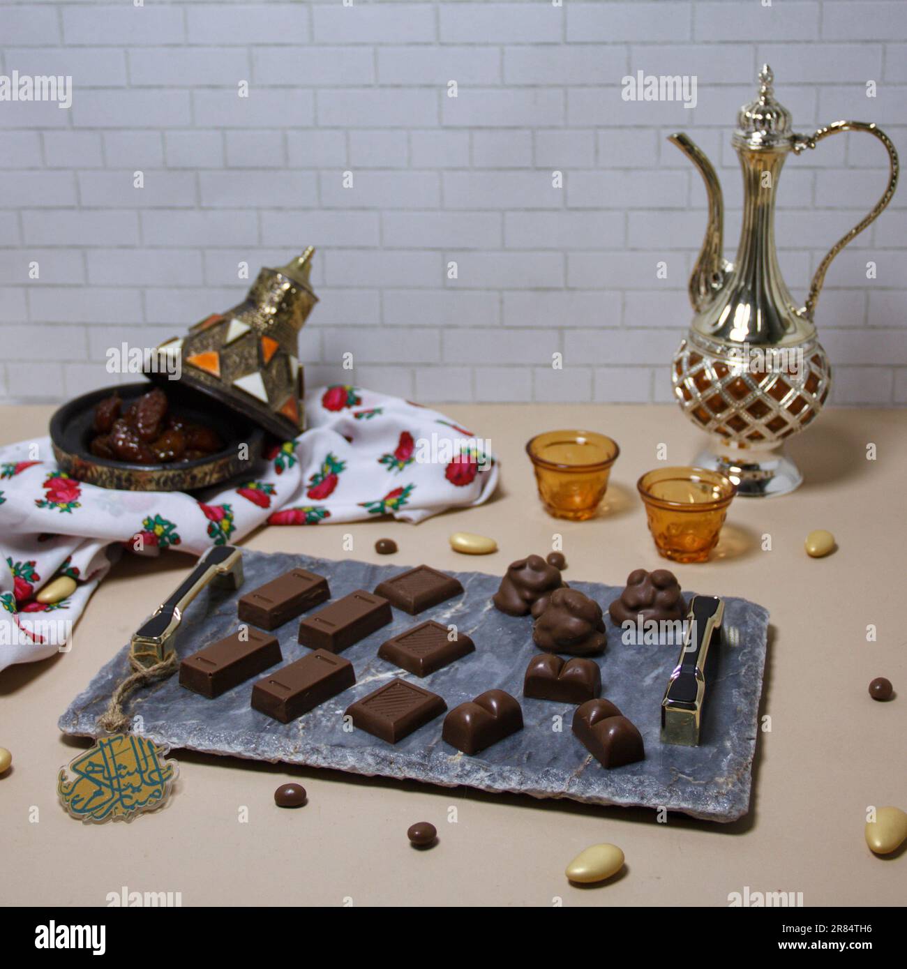 Arabic Sweets on Marble Tray Stock Photo - Alamy