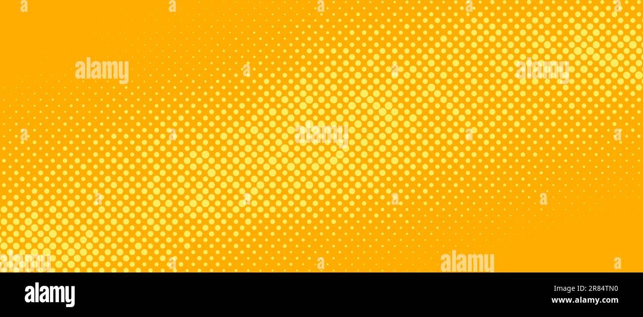 Yellow orange halftone background. Retro comic grain texture. Square ...