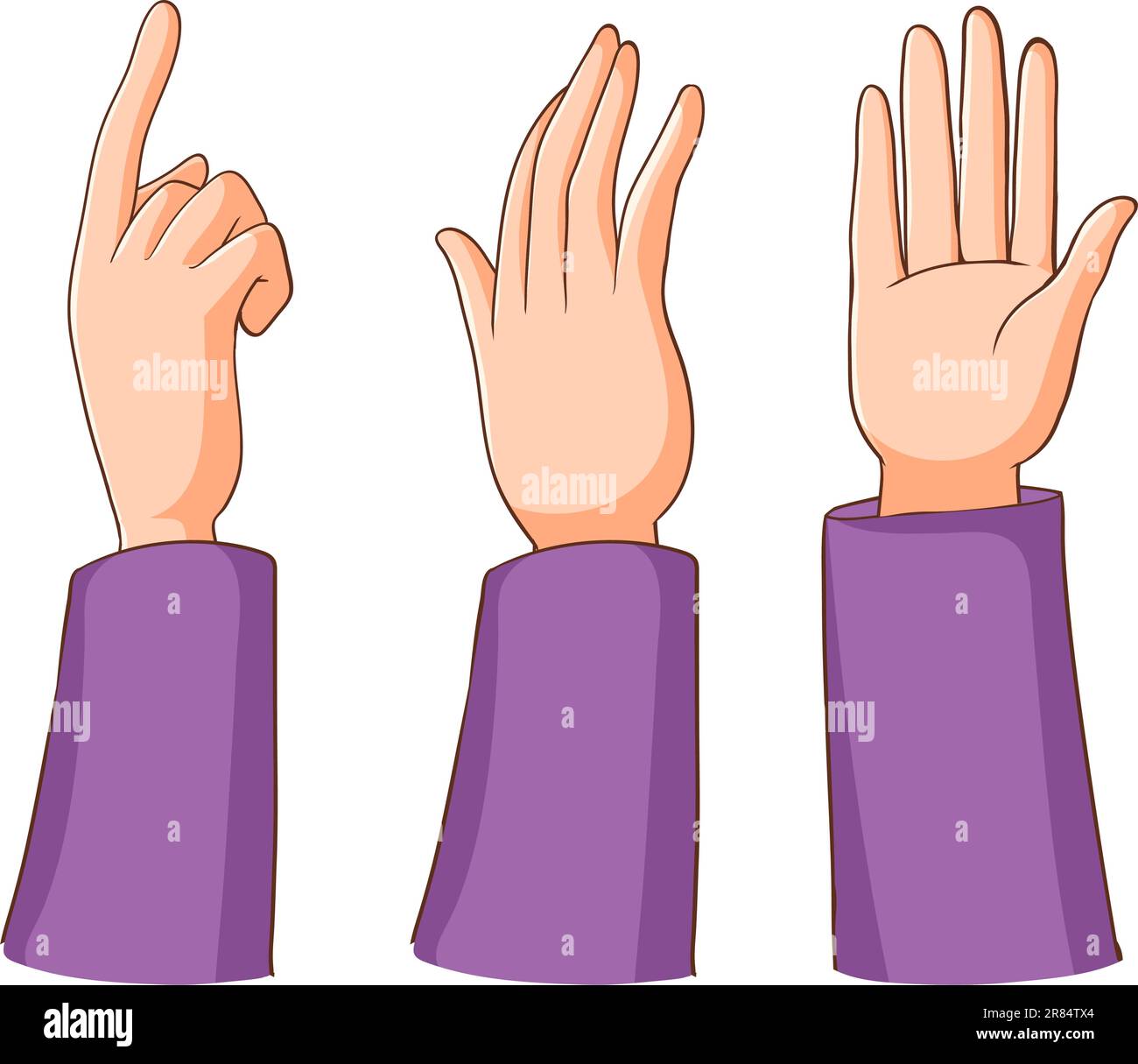 Set of human hands different gesture illustration Stock Vector Image ...
