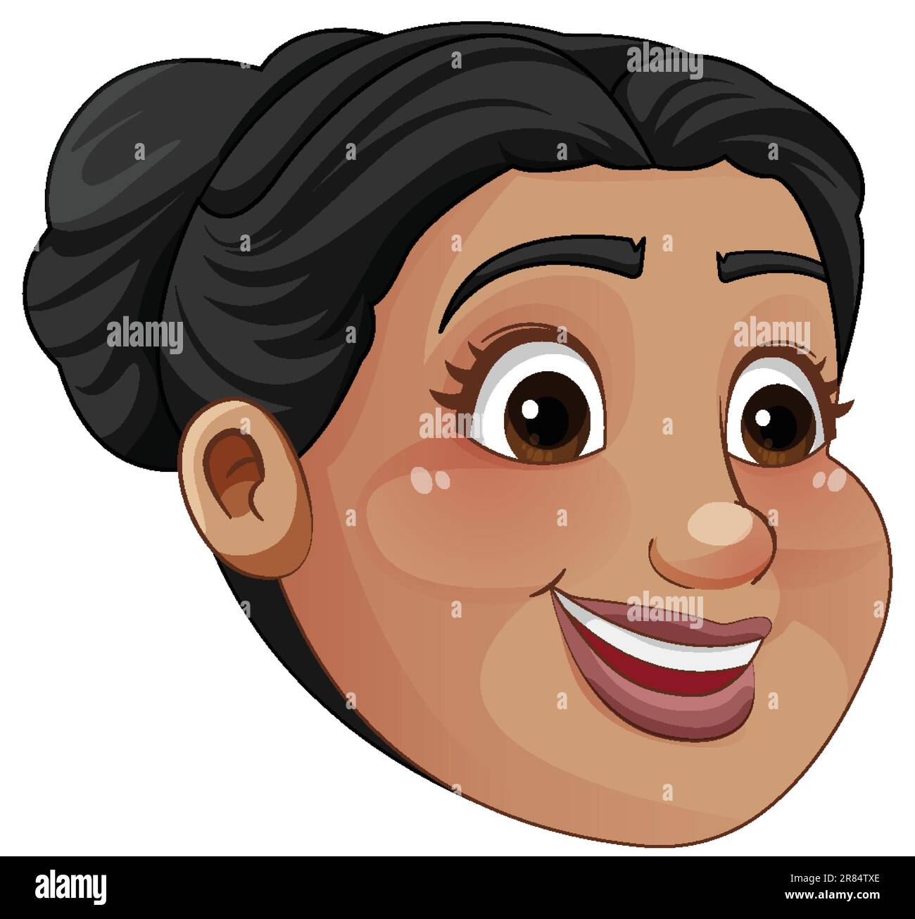 Chubby Woman Face Cartoon Character illustration Stock Vector Image ...