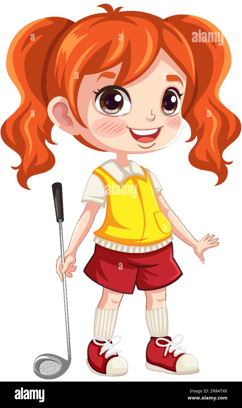 Isolated professional golfer cartoon character holding golf club ...
