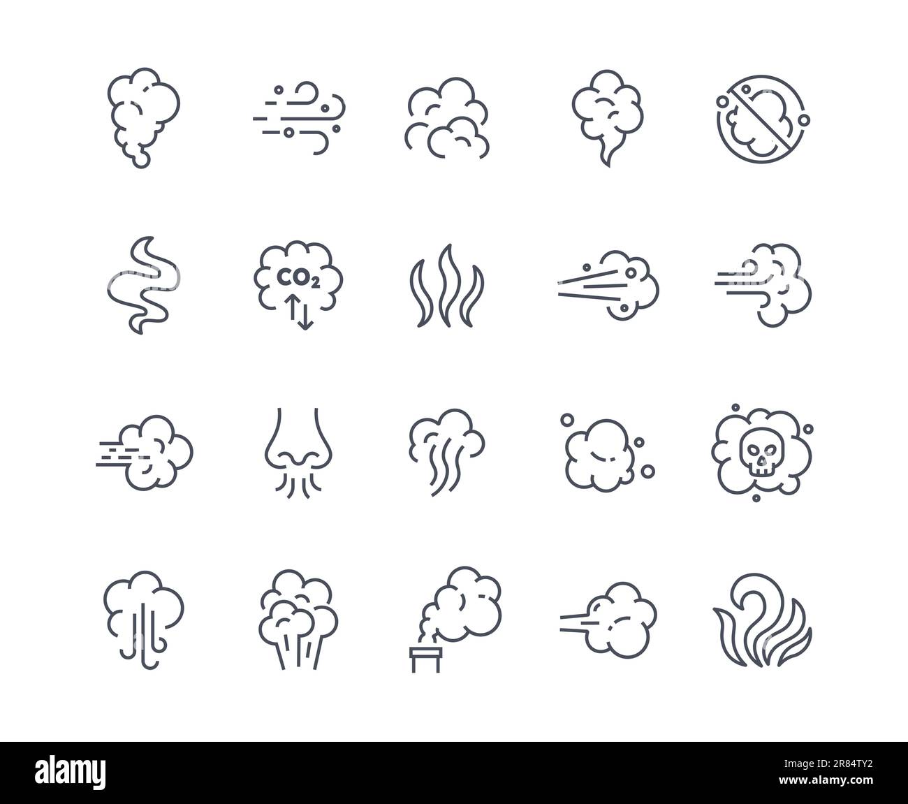 Smoke icons outline set Stock Vector Image & Art - Alamy