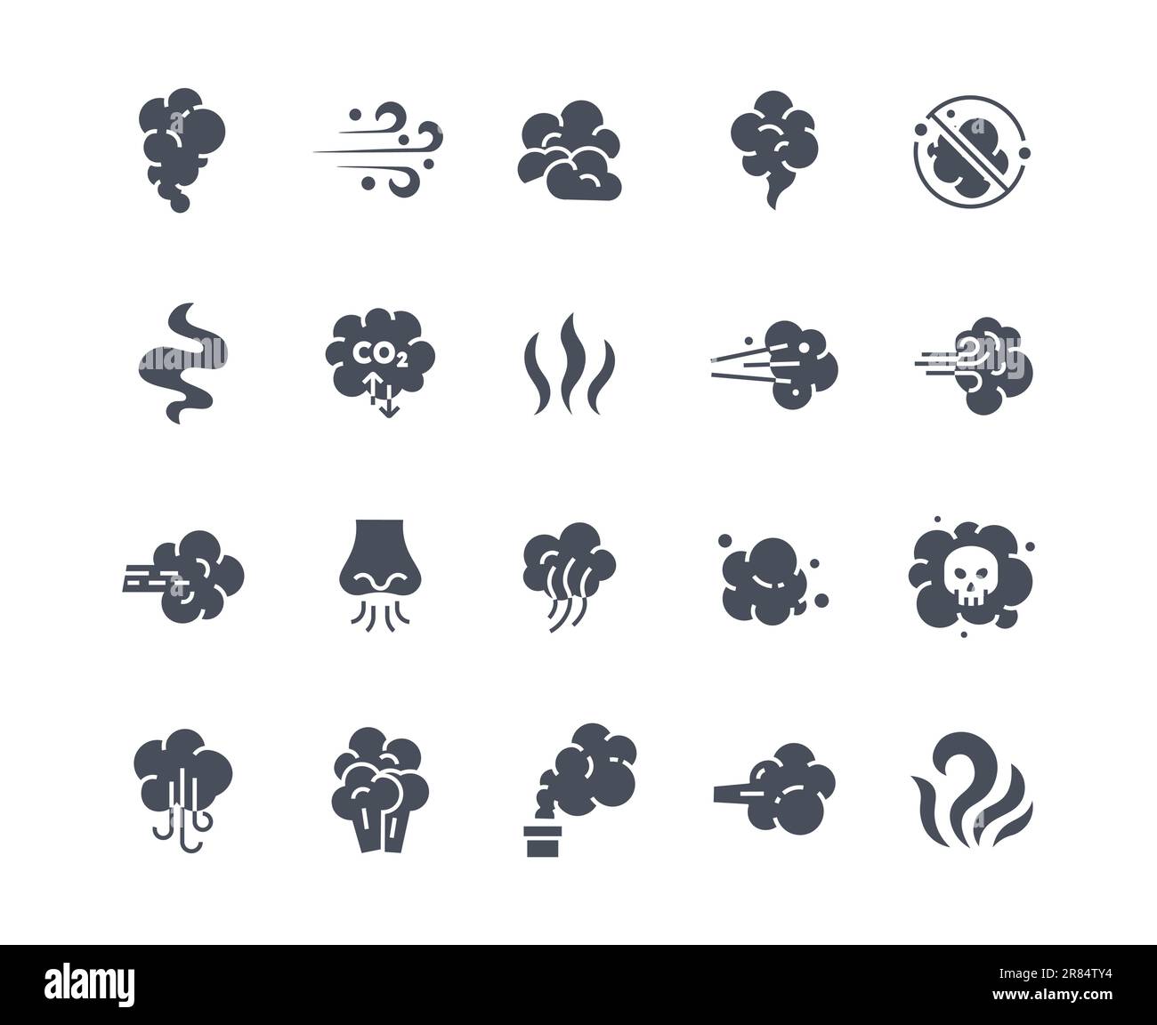 Smoke icons black set Stock Vector Image & Art - Alamy