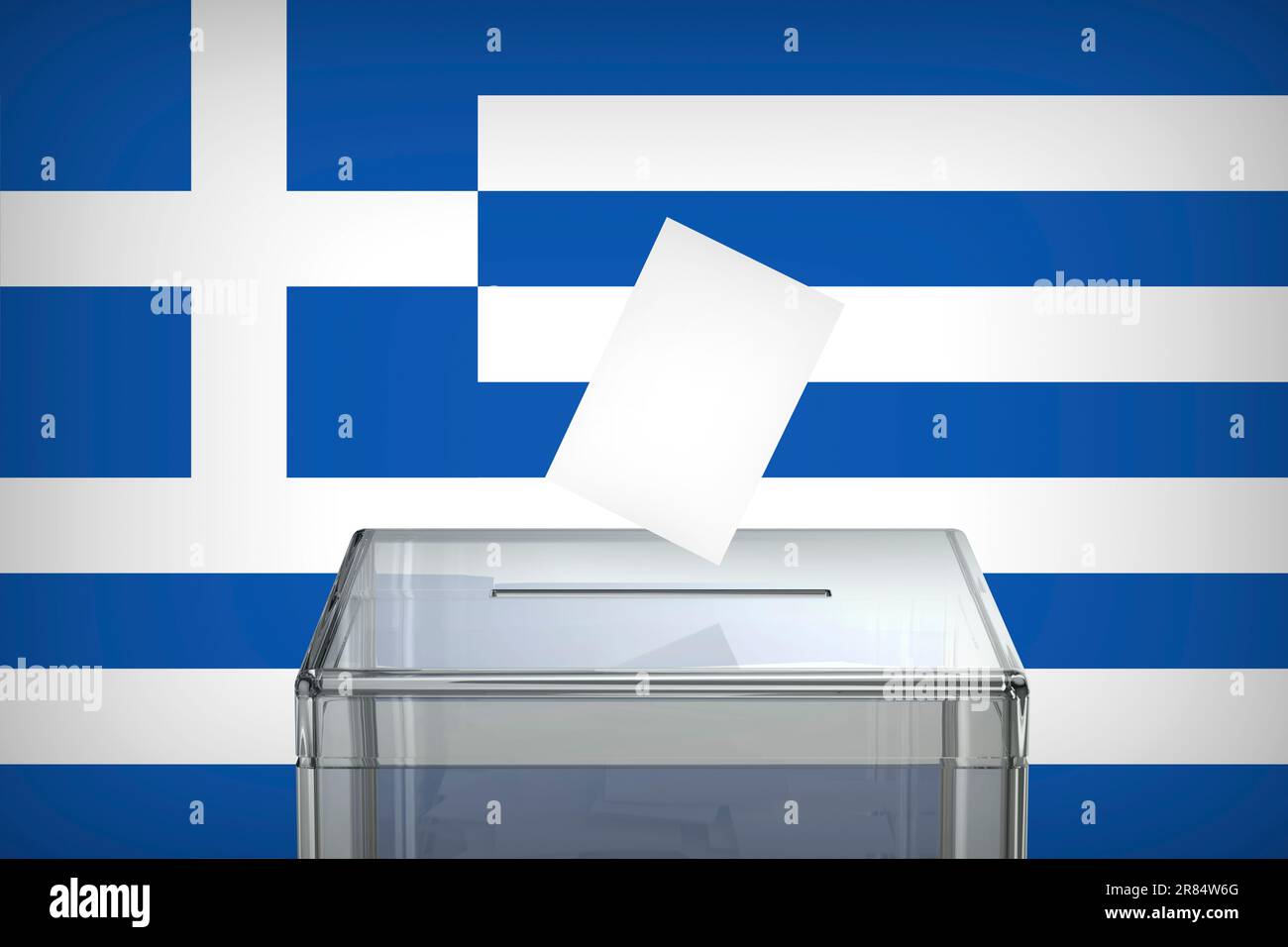 Inserting vote into the ballot box, concept image for election in ...