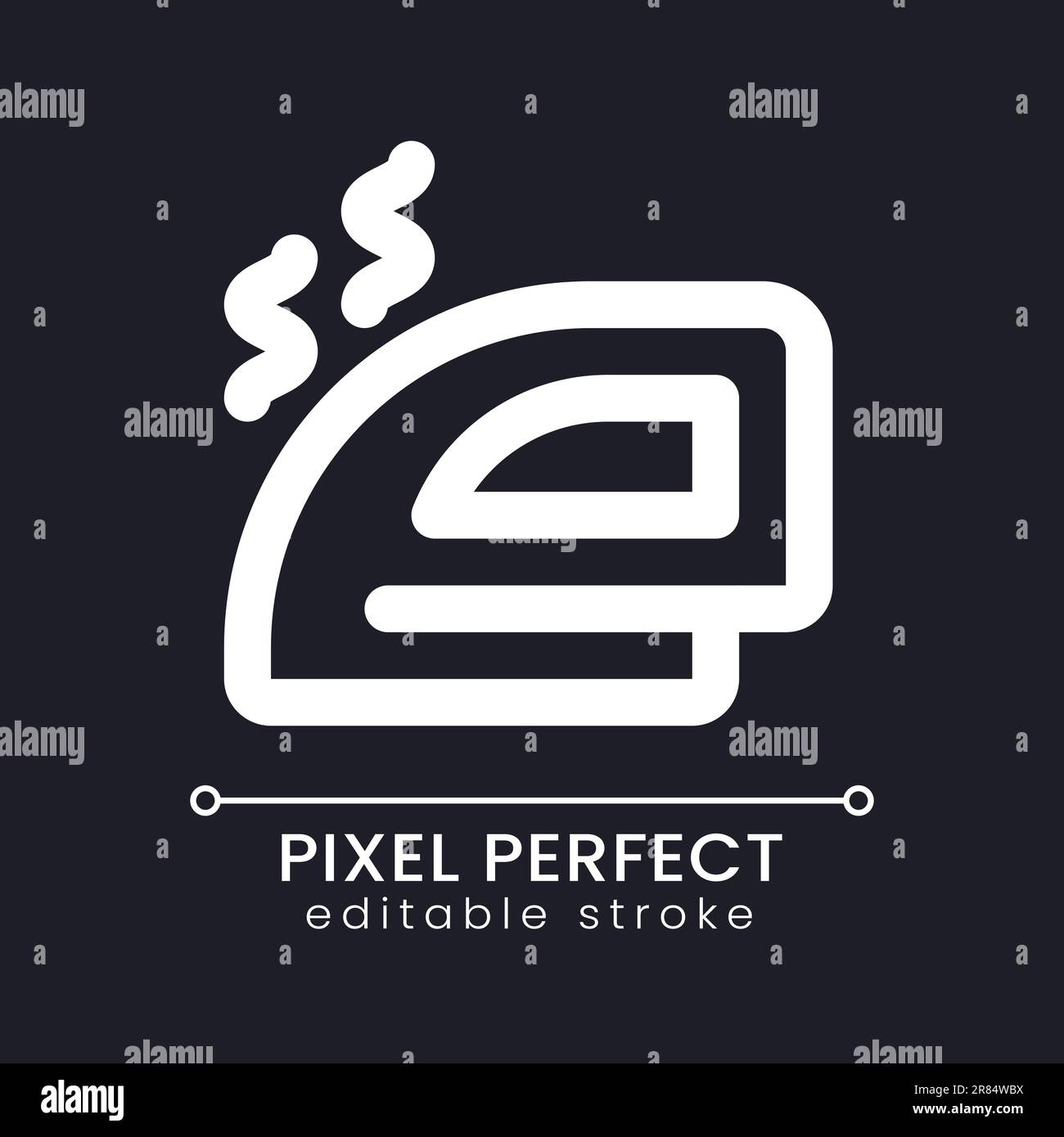 Clothes iron pixel perfect white linear ui icon for dark theme Stock ...