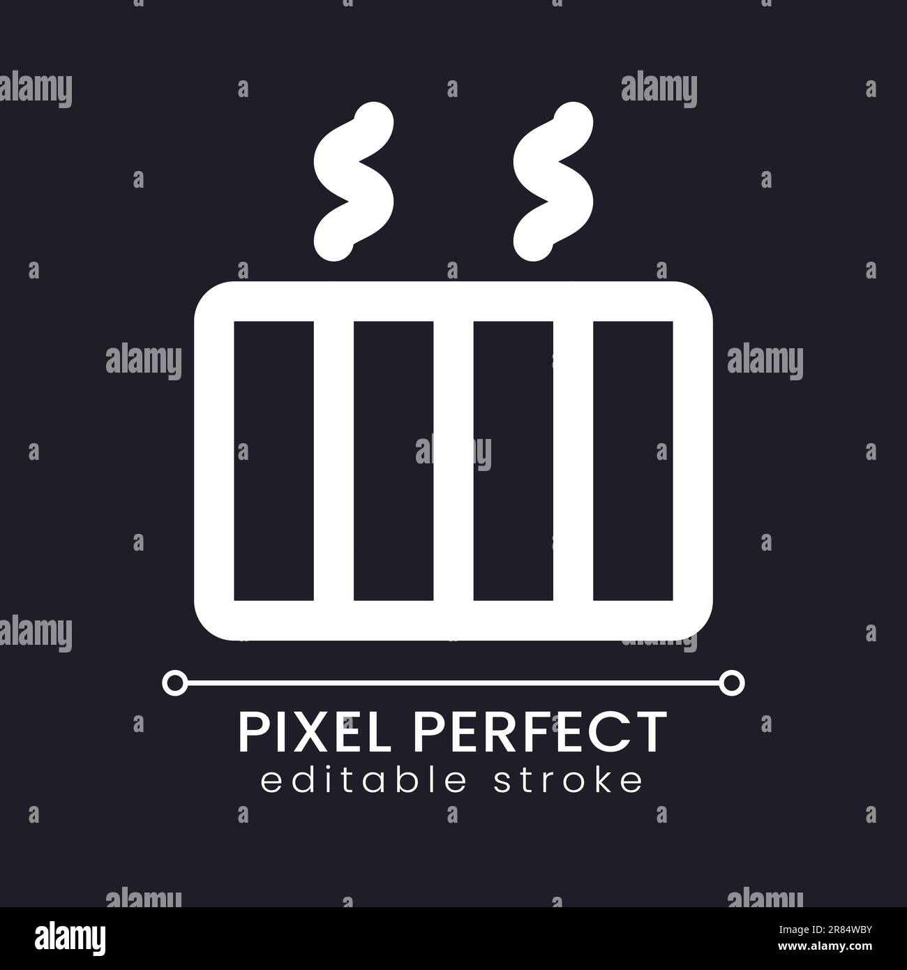 Electric heater pixel perfect white linear ui icon for dark theme Stock ...