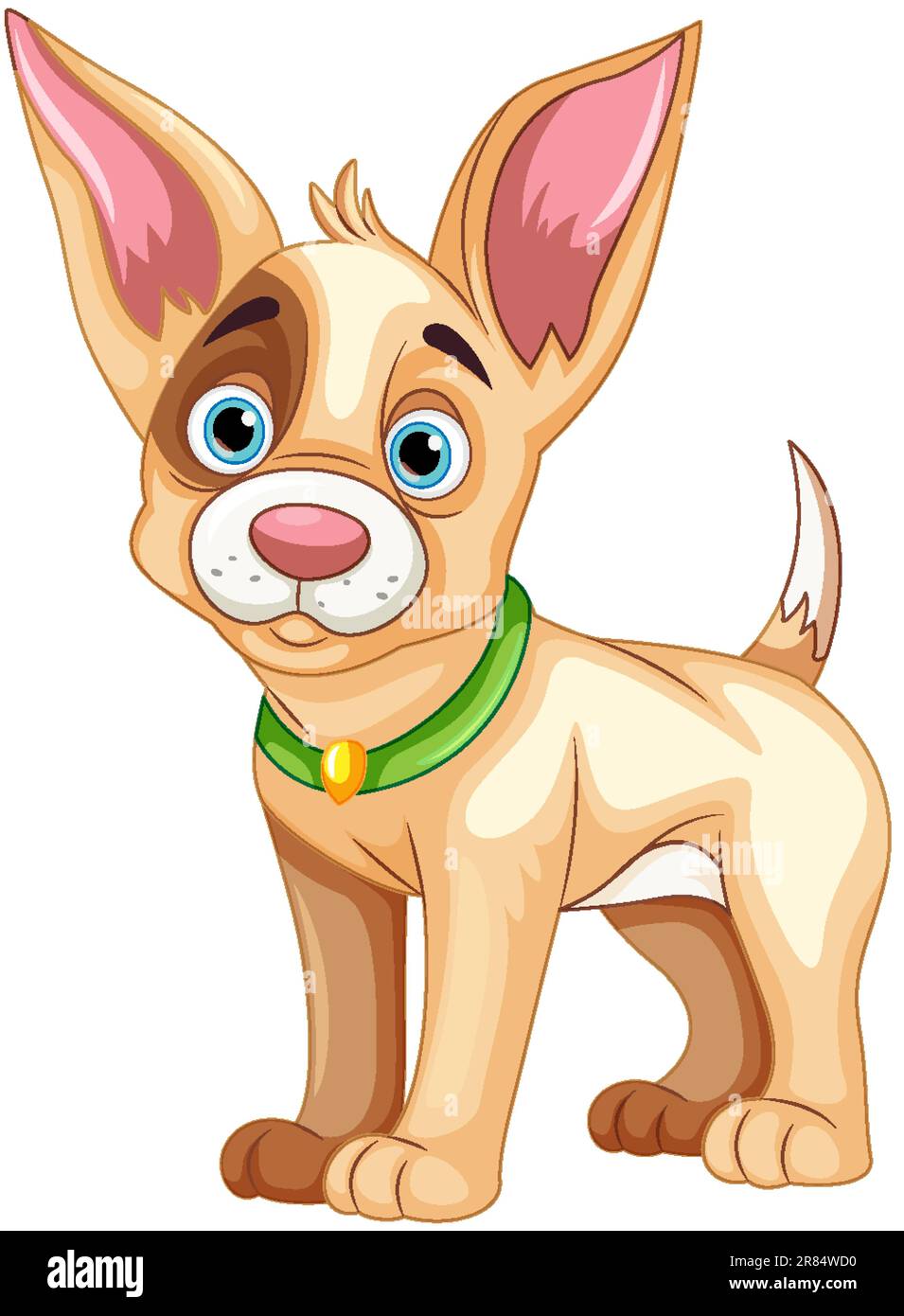 Cute dog cartoon character standing illustration Stock Vector Image ...