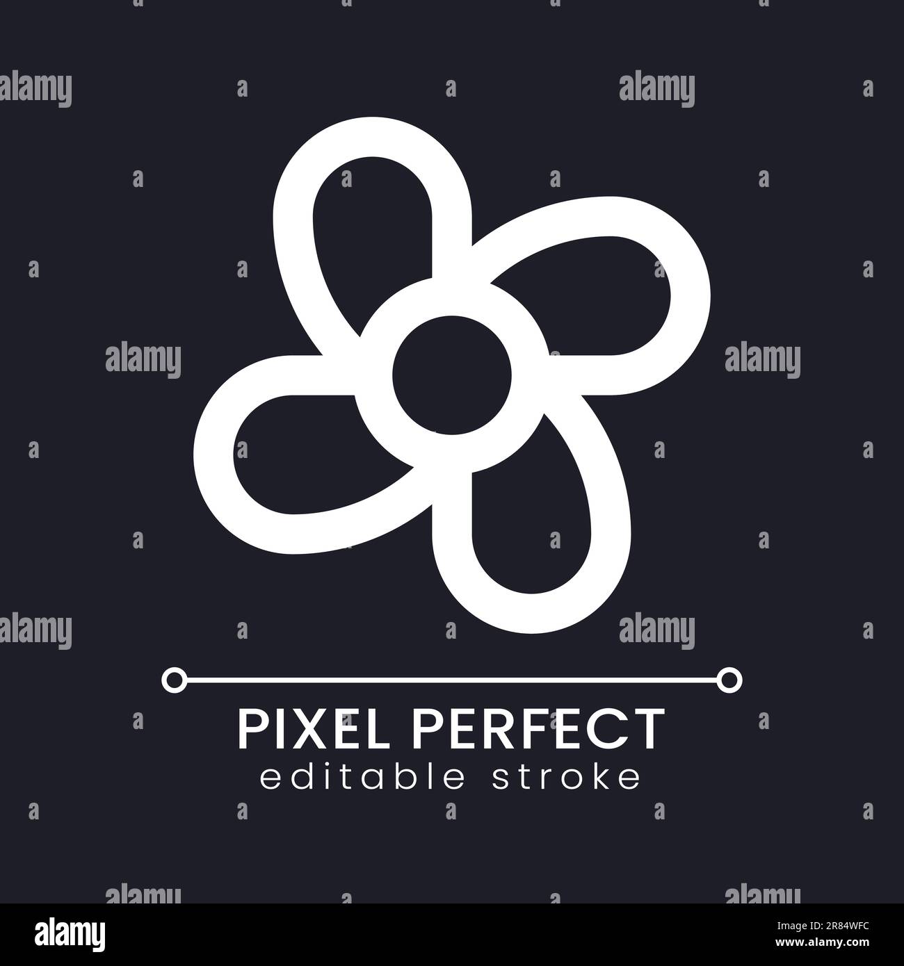 Fan pixel perfect white linear ui icon for dark theme Stock Vector ...