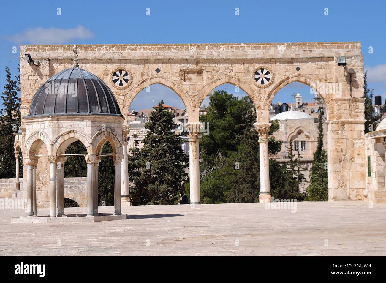 Mosque of Al-aqsa (Dome of the Rock) in Old Town. There are many ...