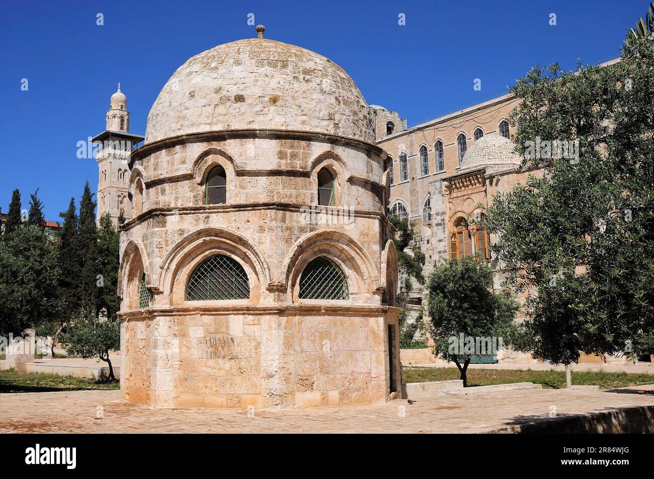 Mosque of Al-aqsa (Dome of the Rock) in Old Town. There are many ...