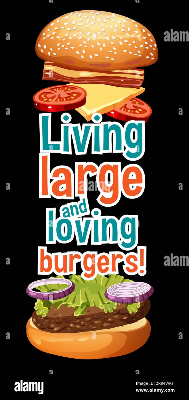Living large and loving burgers icon cartoon illustration Stock Vector ...