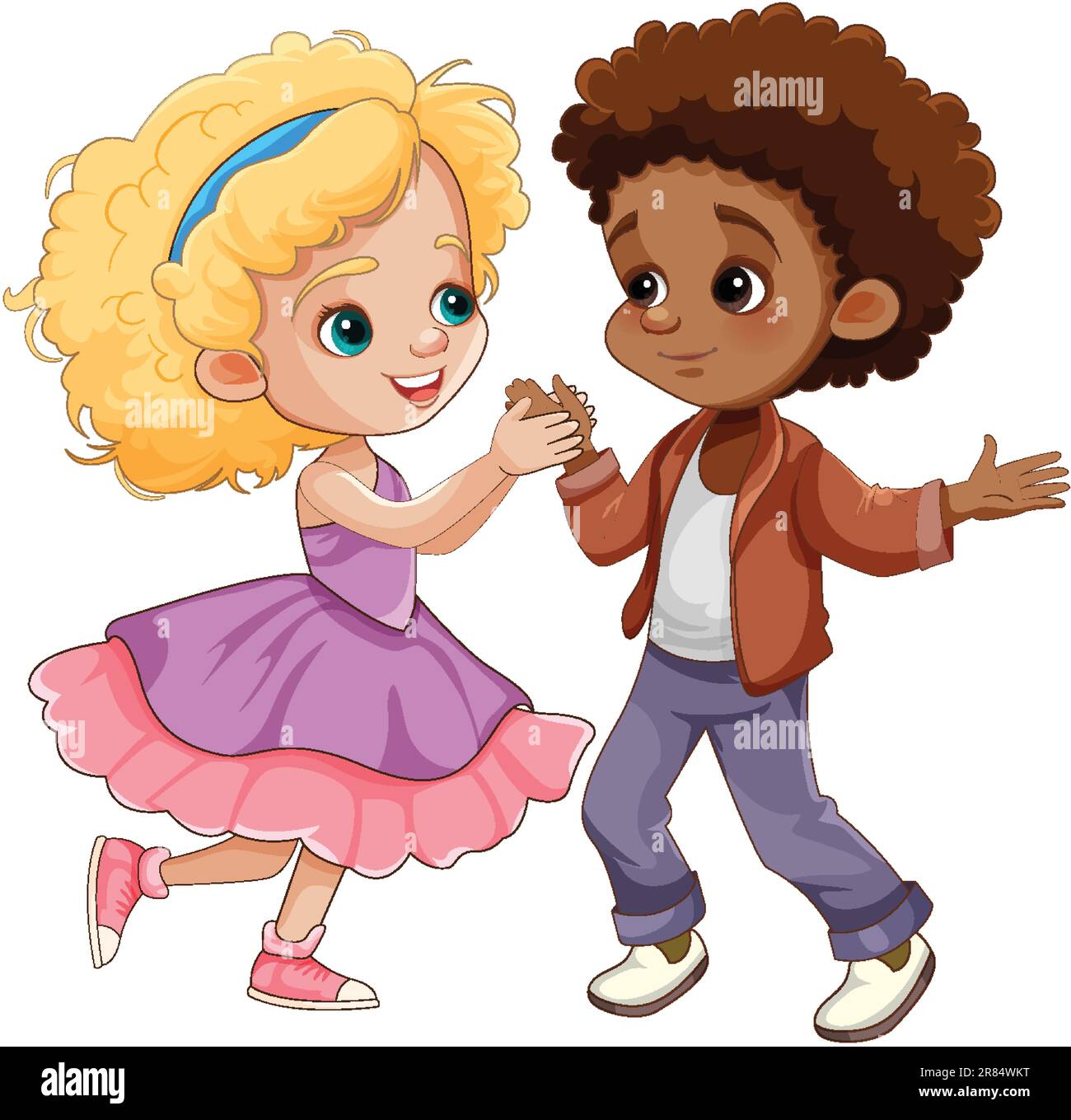Kids Different Races Dancing Together illustration Stock Vector Image ...