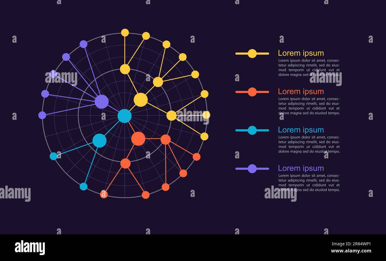 Business networking infographic circle dot chart design template for ...