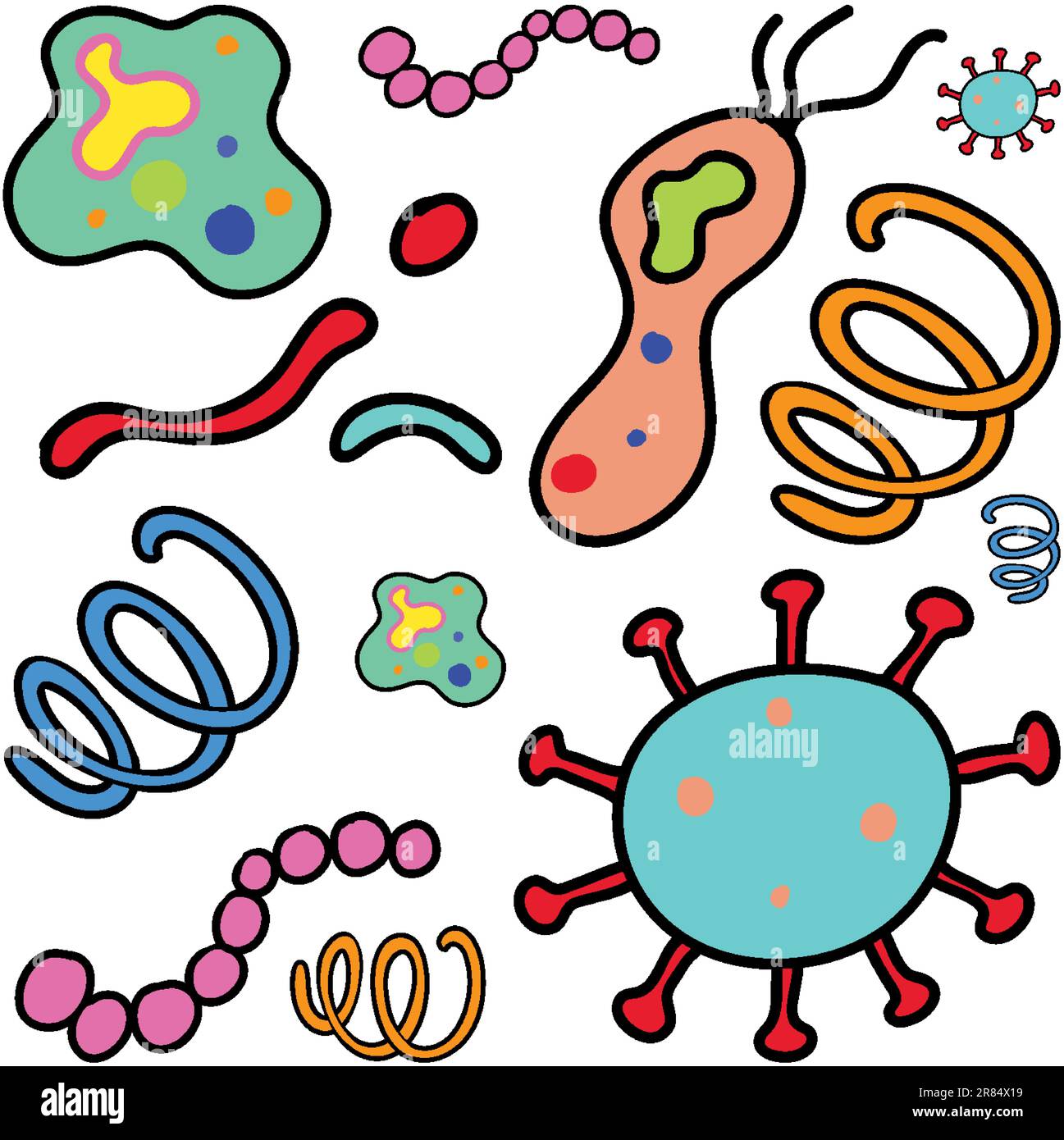 Virus and Bacteria Icons Seamless Pattern illustration Stock Vector ...