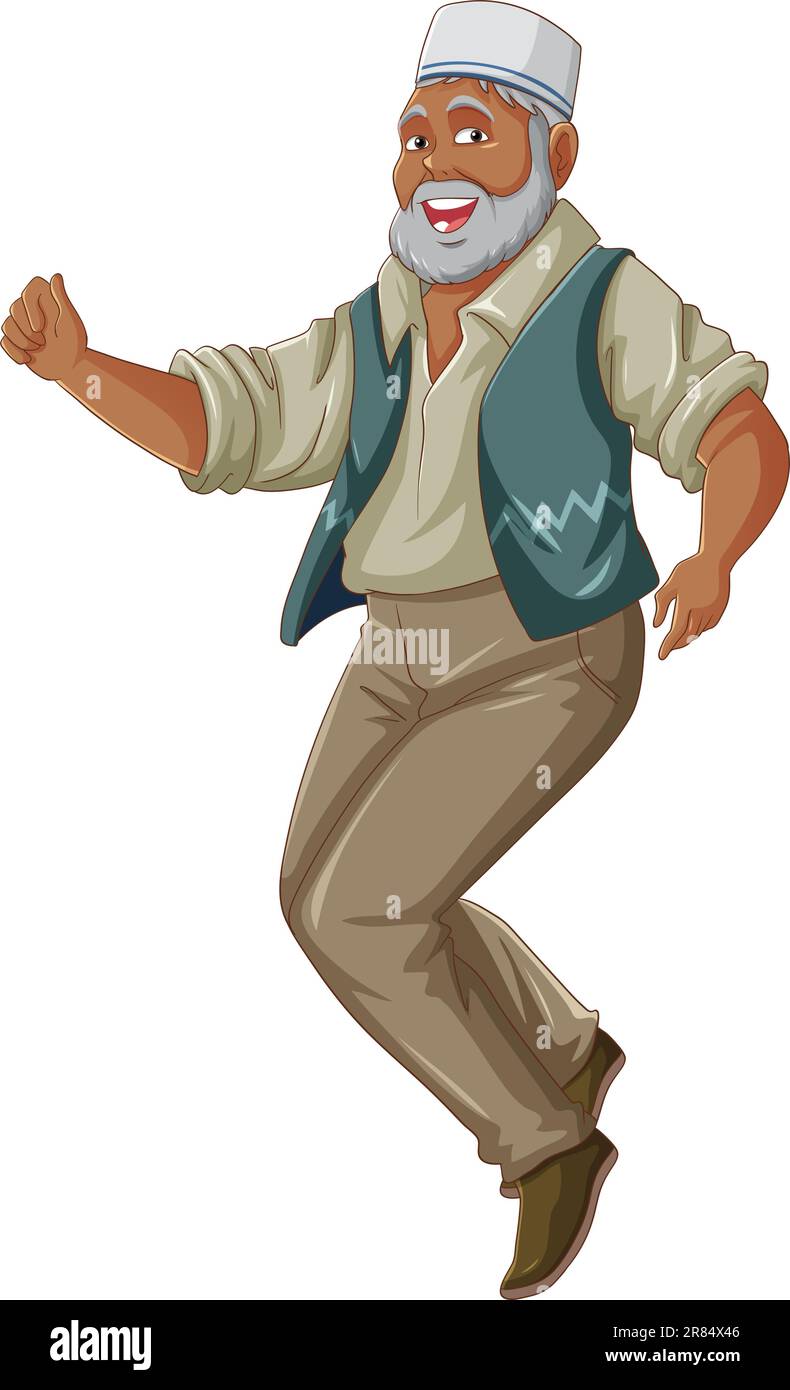 Indian Man Dancing Cartoon Character illustration Stock Vector Image ...