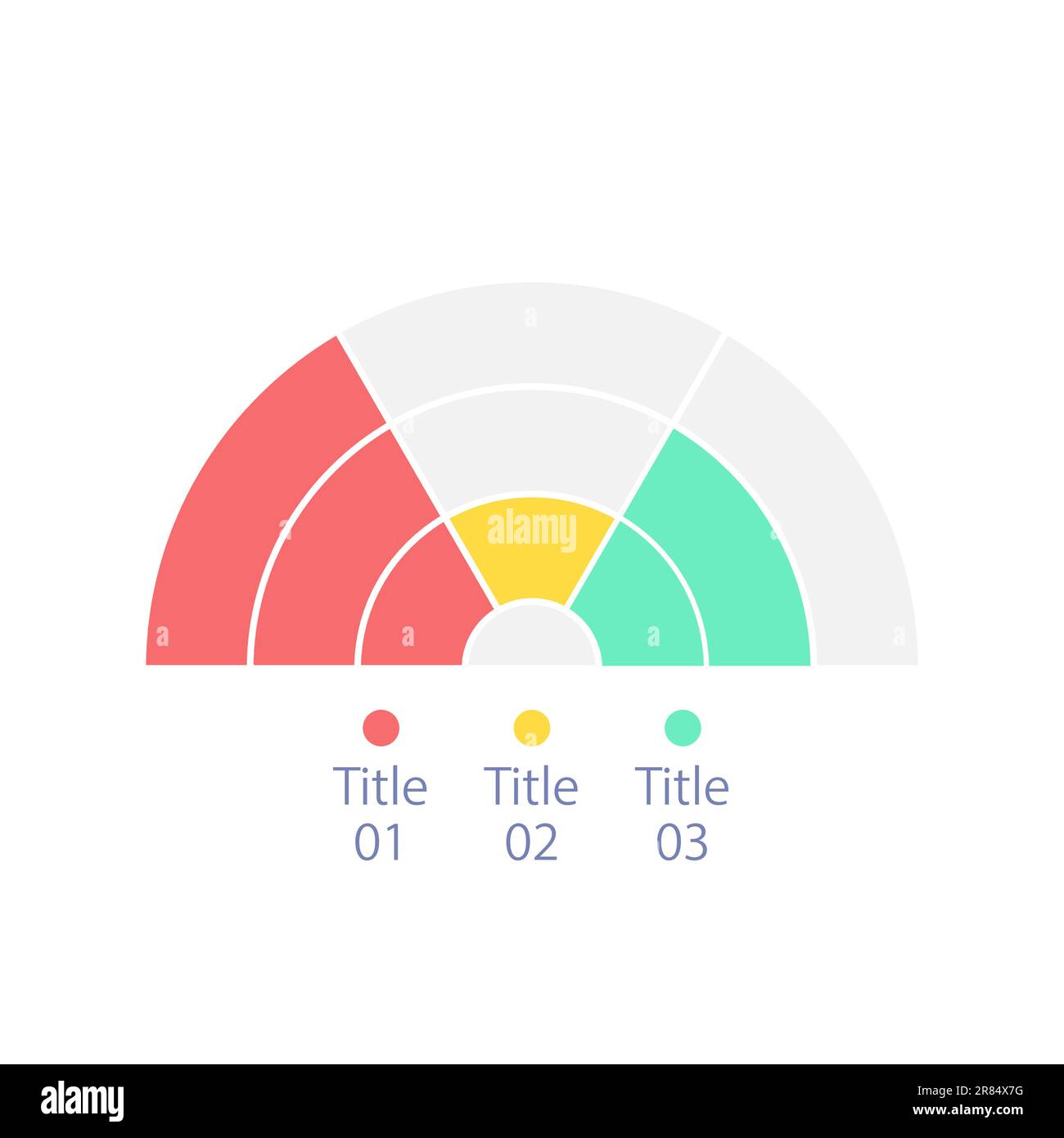 Semicircle infographic diagram design element with three positions ...