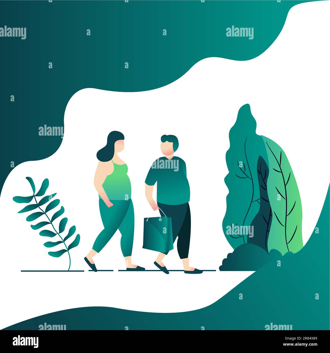 boy and girl walking outdoor healthy lifestyle together enjoying ...