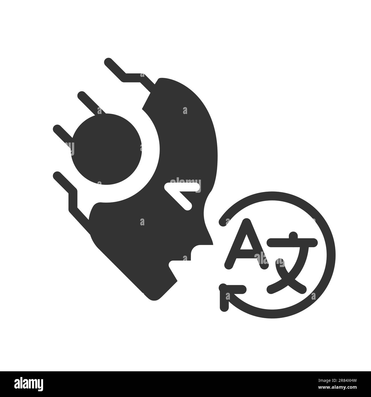 AI translates black linear glyph icon Stock Vector Image & Art - Alamy