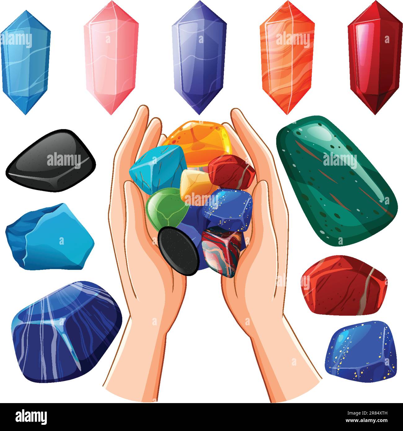 Set of lucky gem stone illustration Stock Vector Image & Art - Alamy