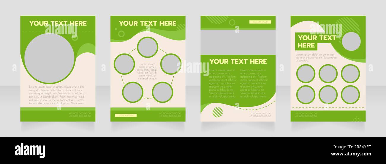 Programmer job green wavy blank brochure layout design Stock Vector ...