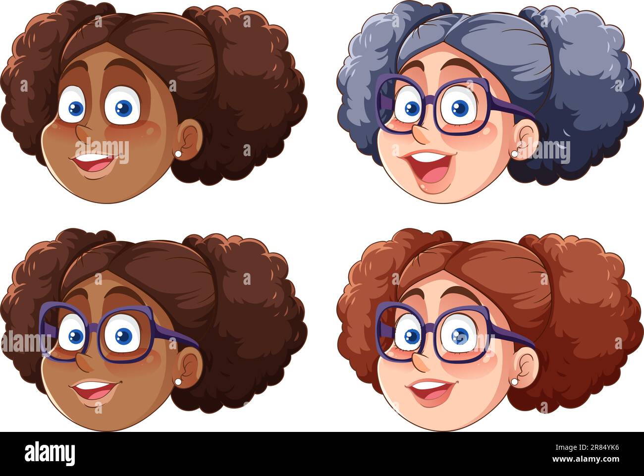 Chubby Woman Face Cartoon Character illustration Stock Vector Image ...