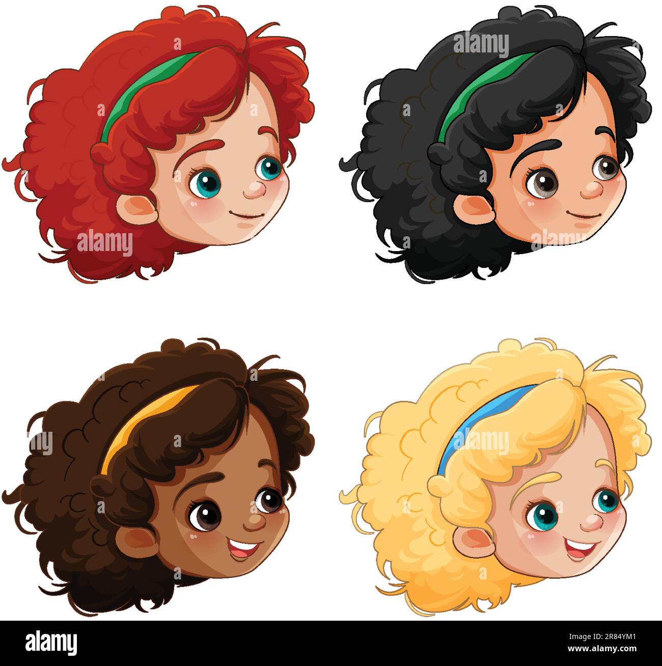 Set of Kids of Different Races illustration Stock Vector Image & Art ...
