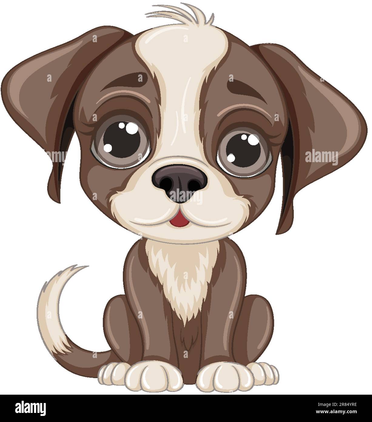 Cute dog cartoon isolated sitting illustration Stock Vector Image & Art ...