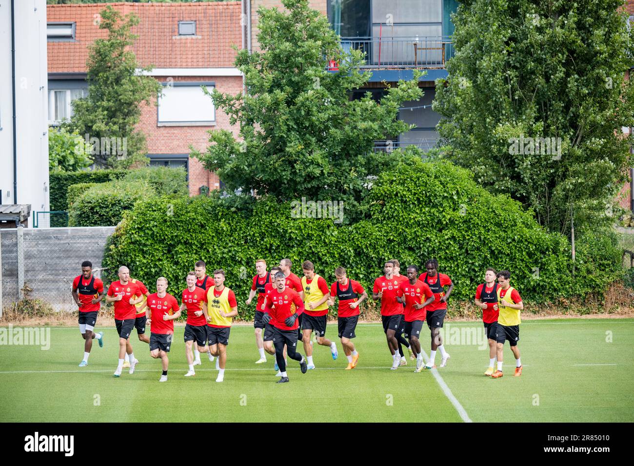 Mechelen, Belgium. 19th June, 2023. Mechelen's players pictured at the ...