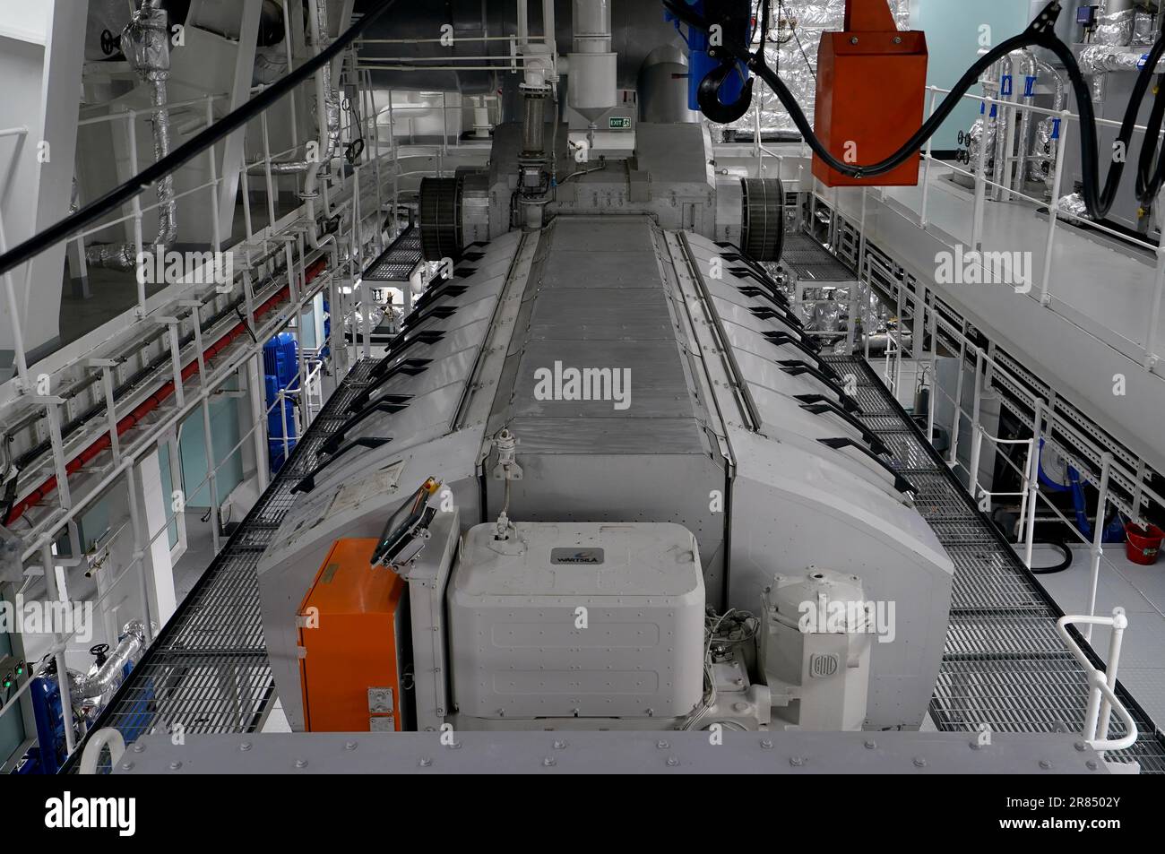 A view of one of the diesel generators which help power the new P&O ...