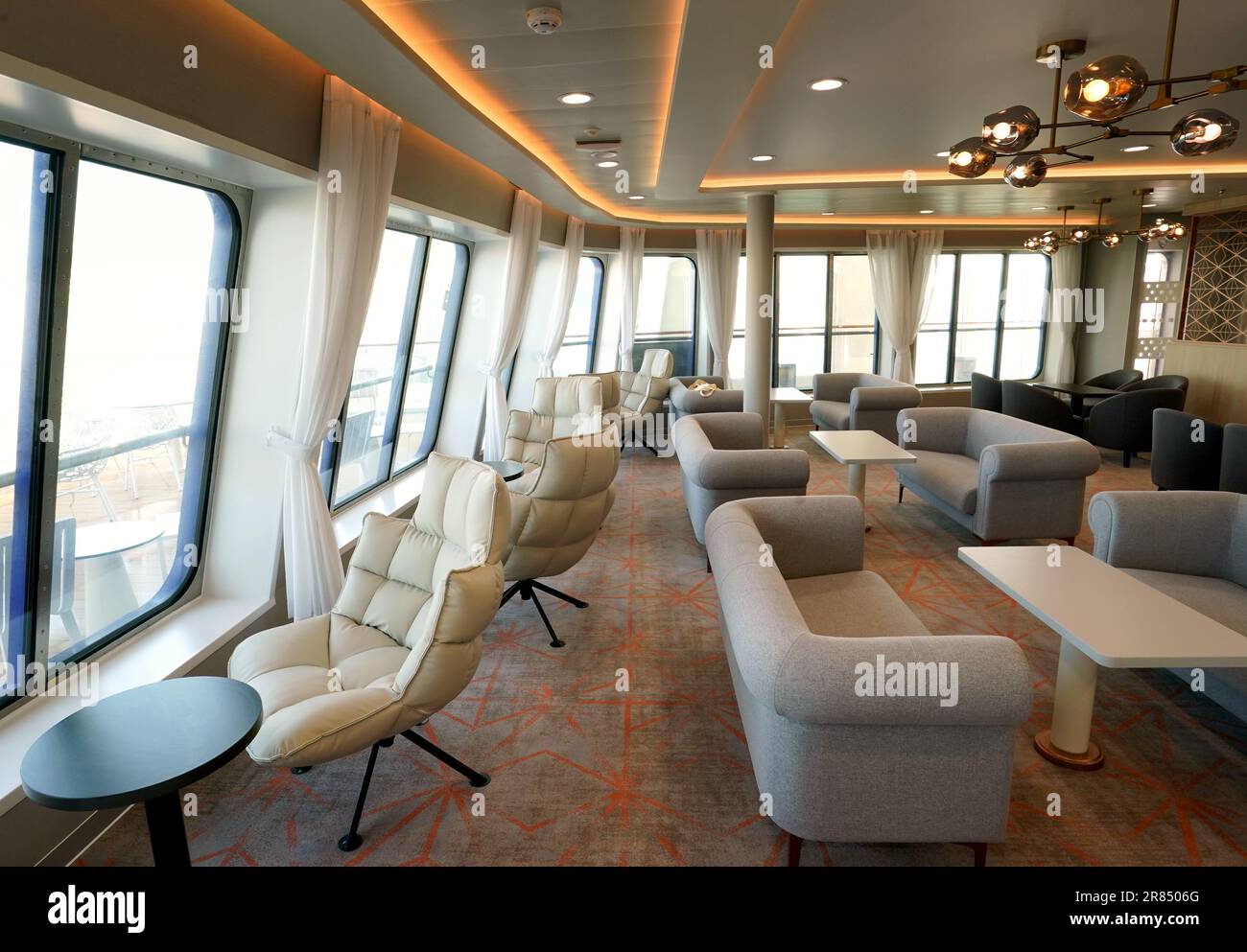 A view of the Club Lounge onboard the new P&O Pioneer ferry at the Port ...