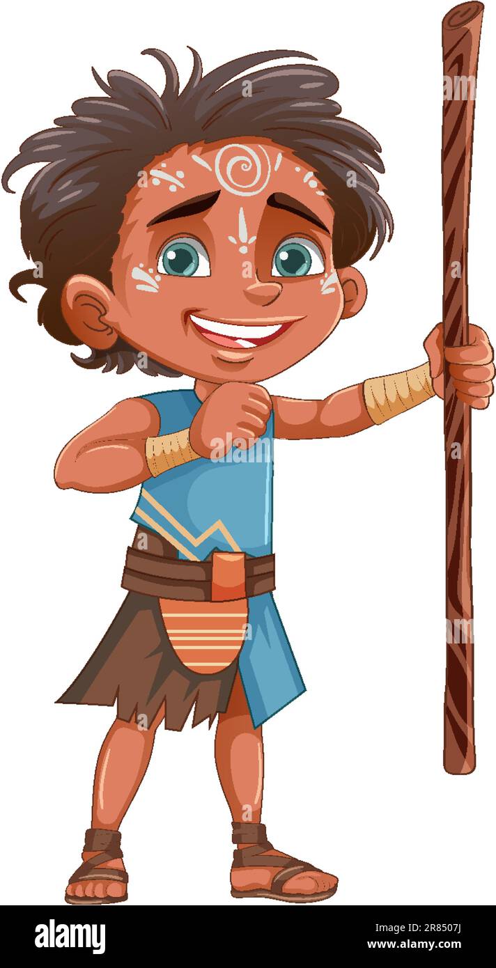 Indigenous cartoon character isolated illustration Stock Vector Image ...