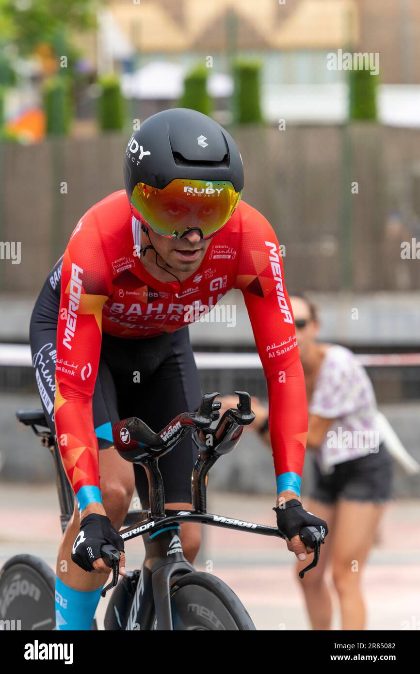 Alicante, Spain - 08,30,2022 - Mikel Landa of Bahrain Victorious team ...