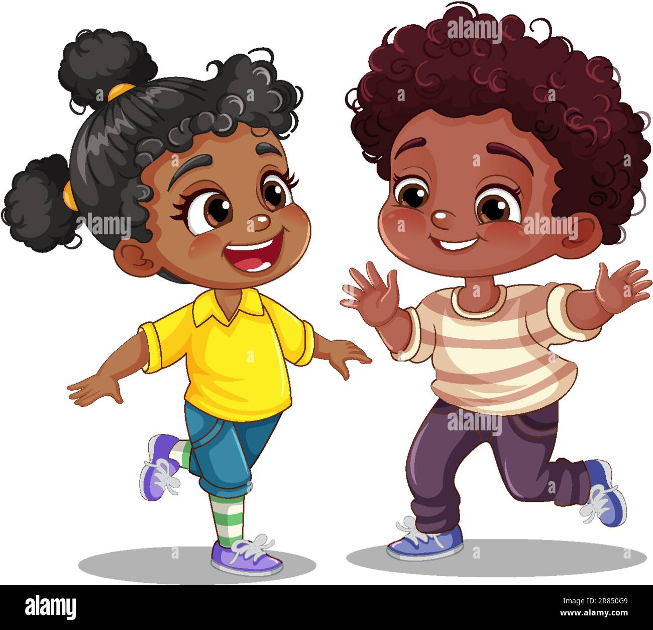 Kids Different Races Dancing Together illustration Stock Vector Image ...