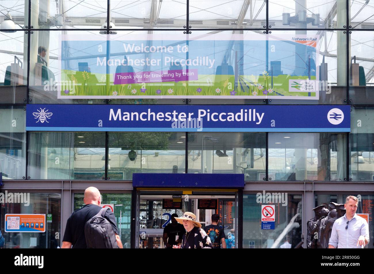Manchester, UK, 19th June, 2023. Passengers leaving and arriving at ...