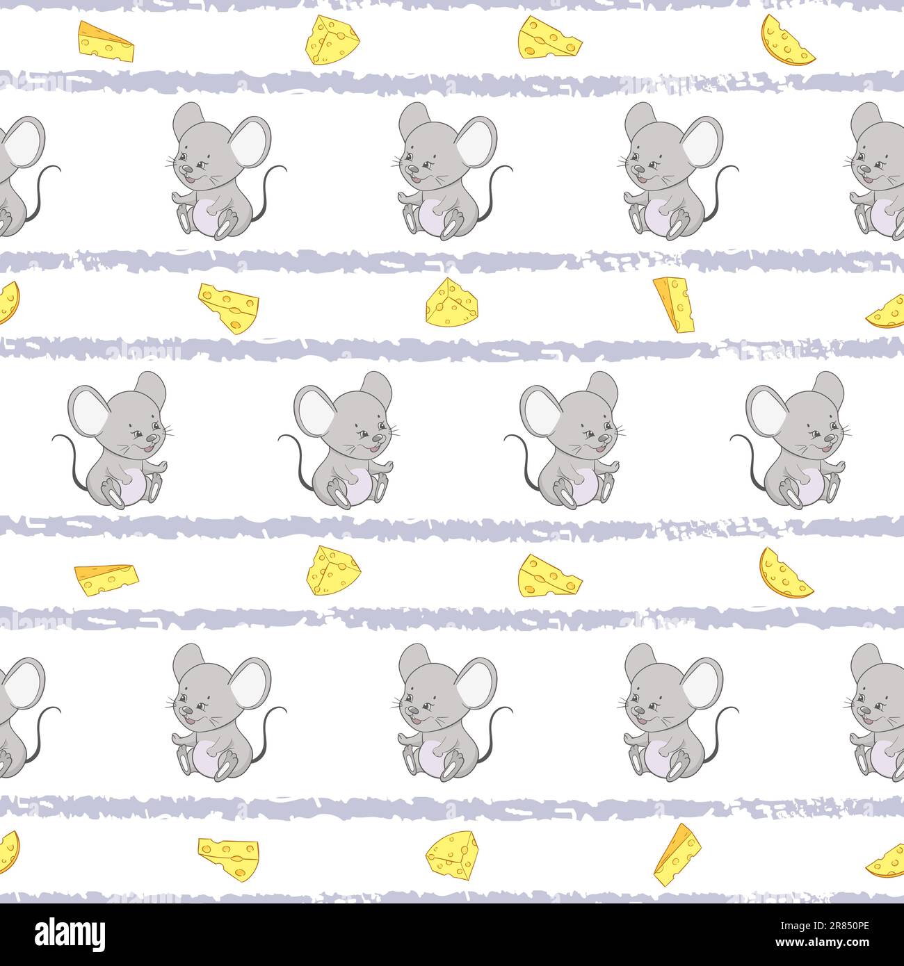 Striped seamless pattern with cute mice and cheese Stock Vector Image ...