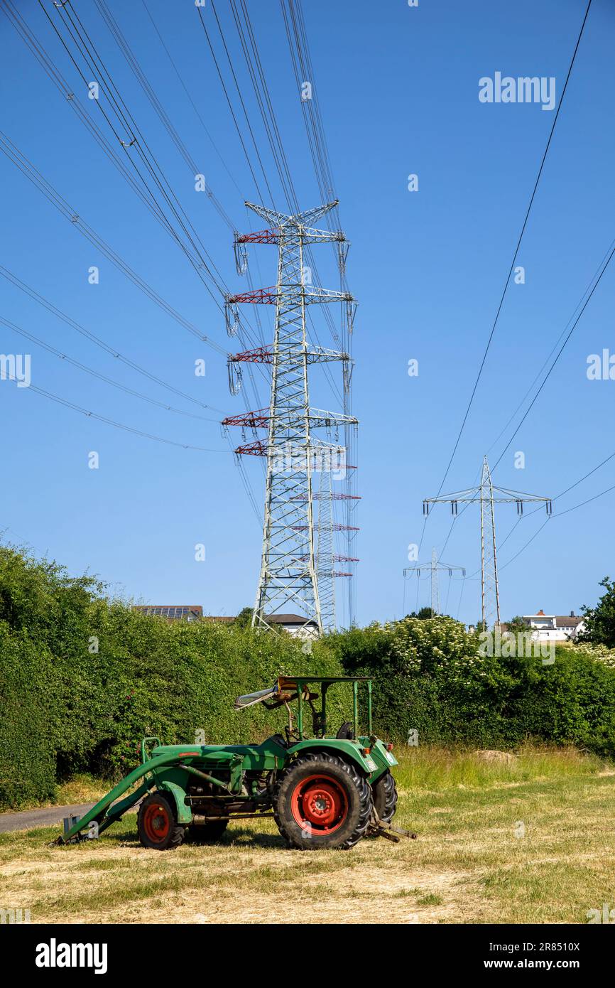 high-voltage pylons in Herdecke with 380-kilovolt line with pylons up ...