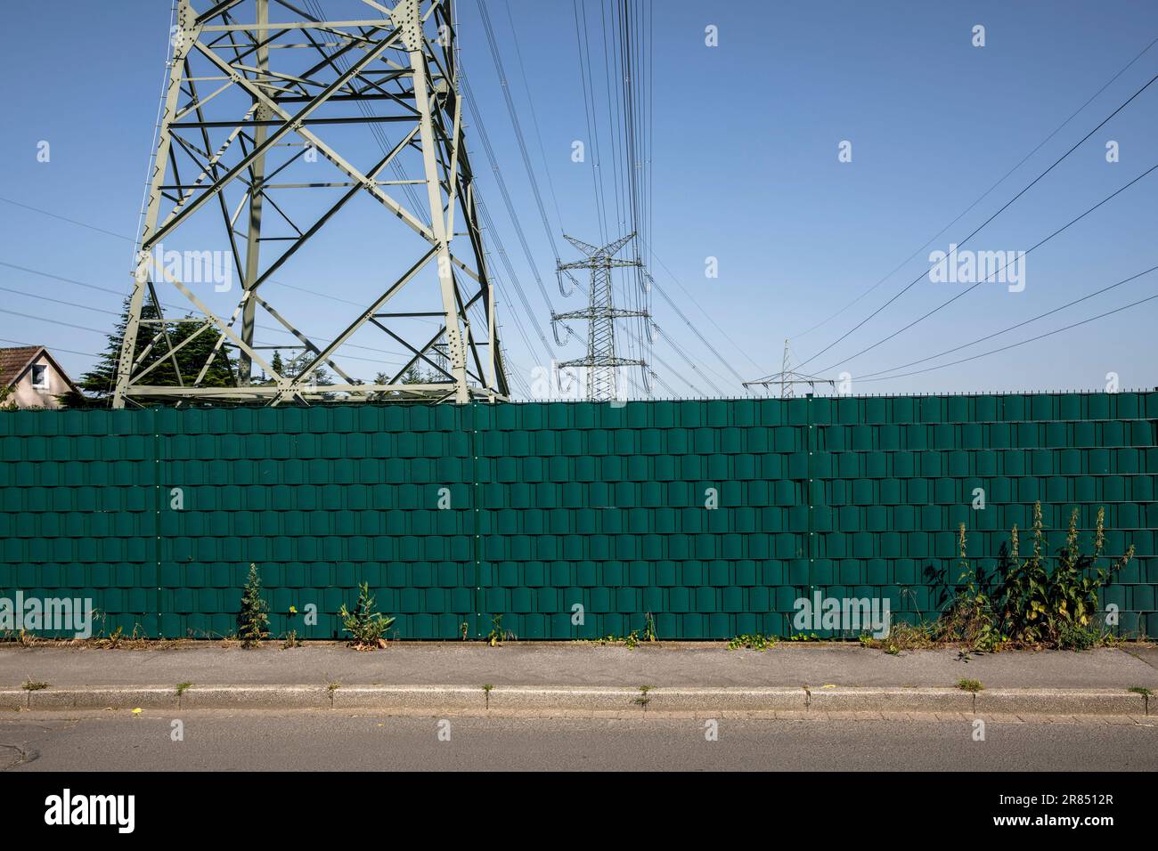 high-voltage pylons in Herdecke with 380-kilovolt line with pylons up ...