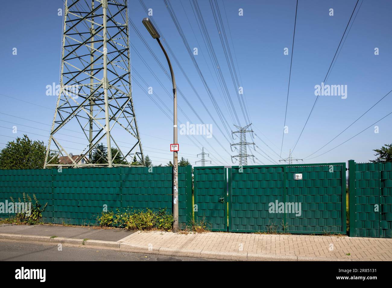 high-voltage pylons in Herdecke with 380-kilovolt line with pylons up ...