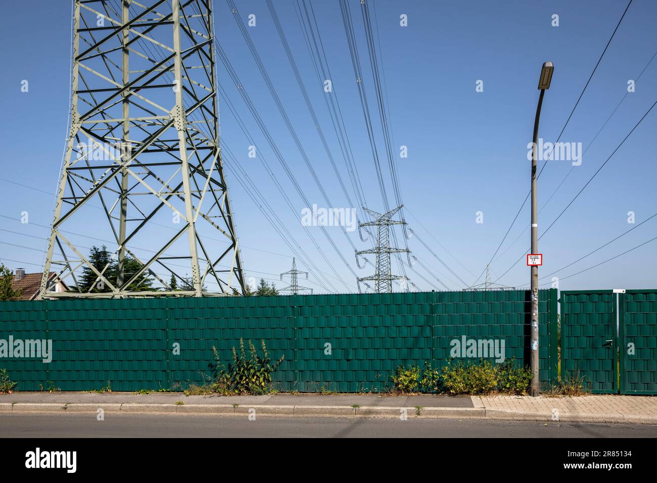 high-voltage pylons in Herdecke with 380-kilovolt line with pylons up ...