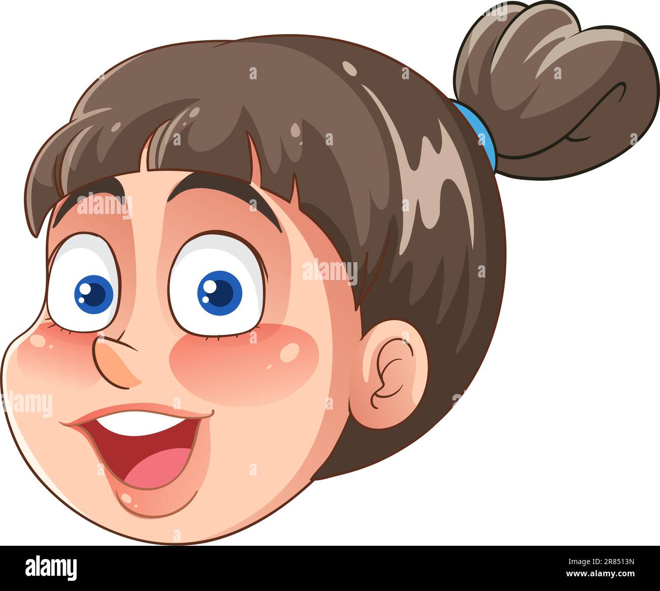 Chubby Woman Head Cartoon Character illustration Stock Vector Image ...