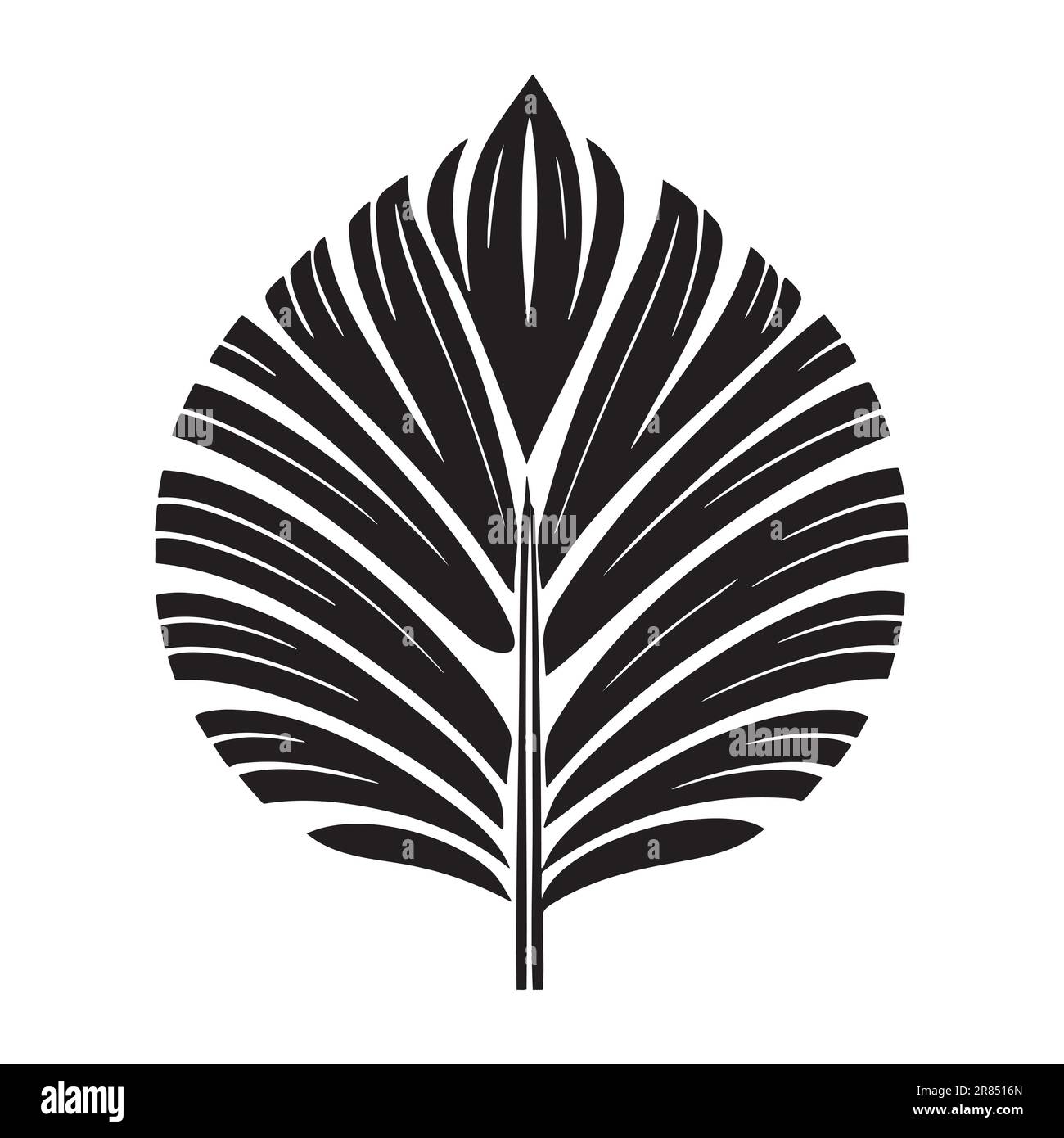 palm leaf silhouette logo isolated on white background, vector icon ...
