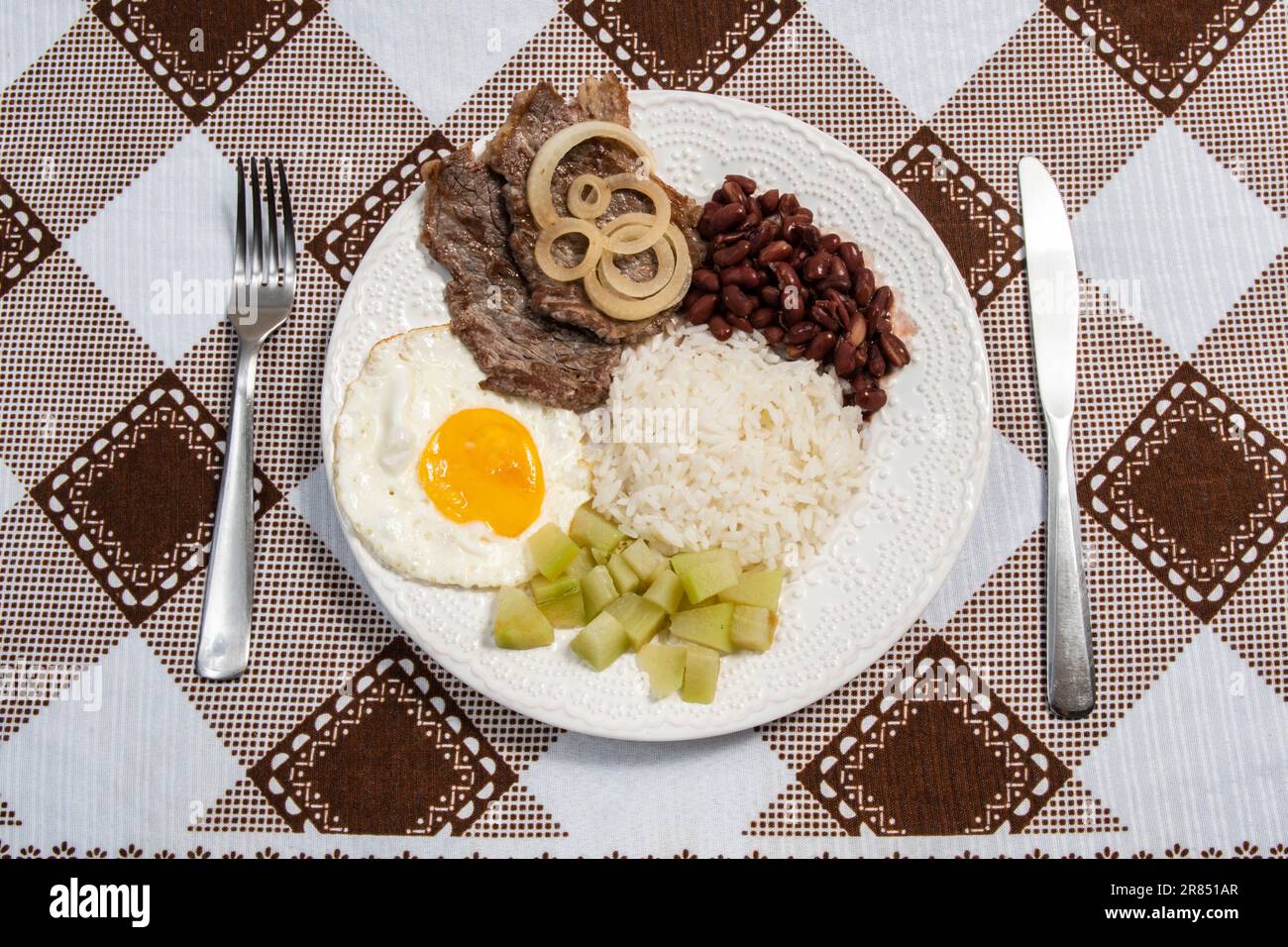 typical brazilian food plate seen from above Stock Photo - Alamy