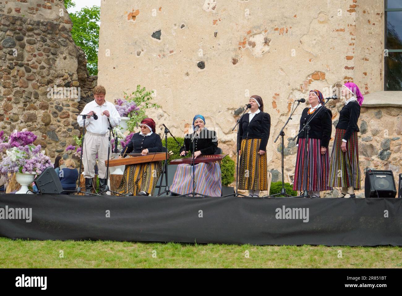 Dobele, Latvia - May 27, 2023. Performance of the folklore group at the ...