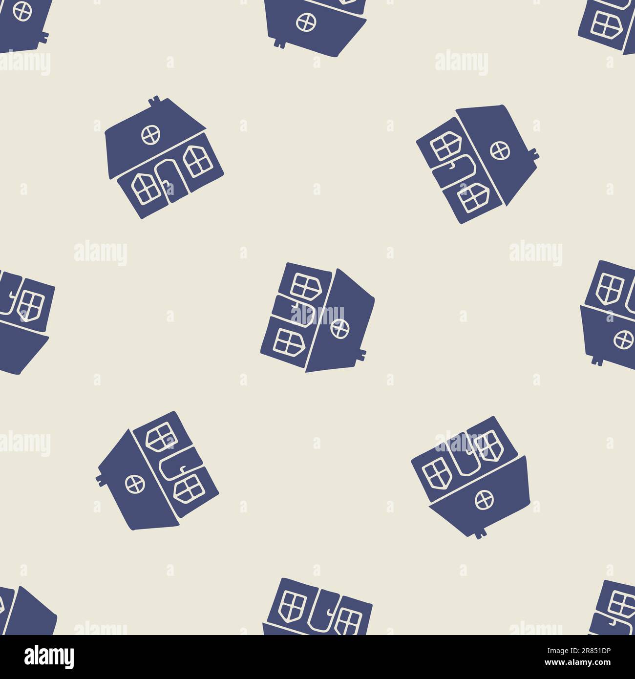 Masculine block print house vector pattern. Seamless sketchy city ...