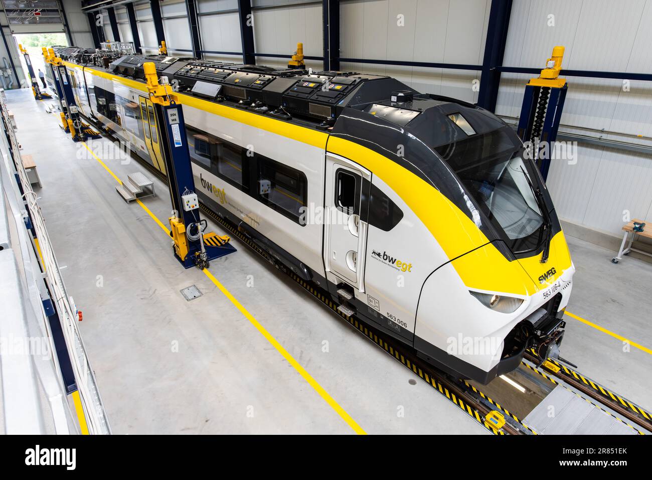 Offenburg, Germany. 19th June, 2023. A battery-electric train stands in ...