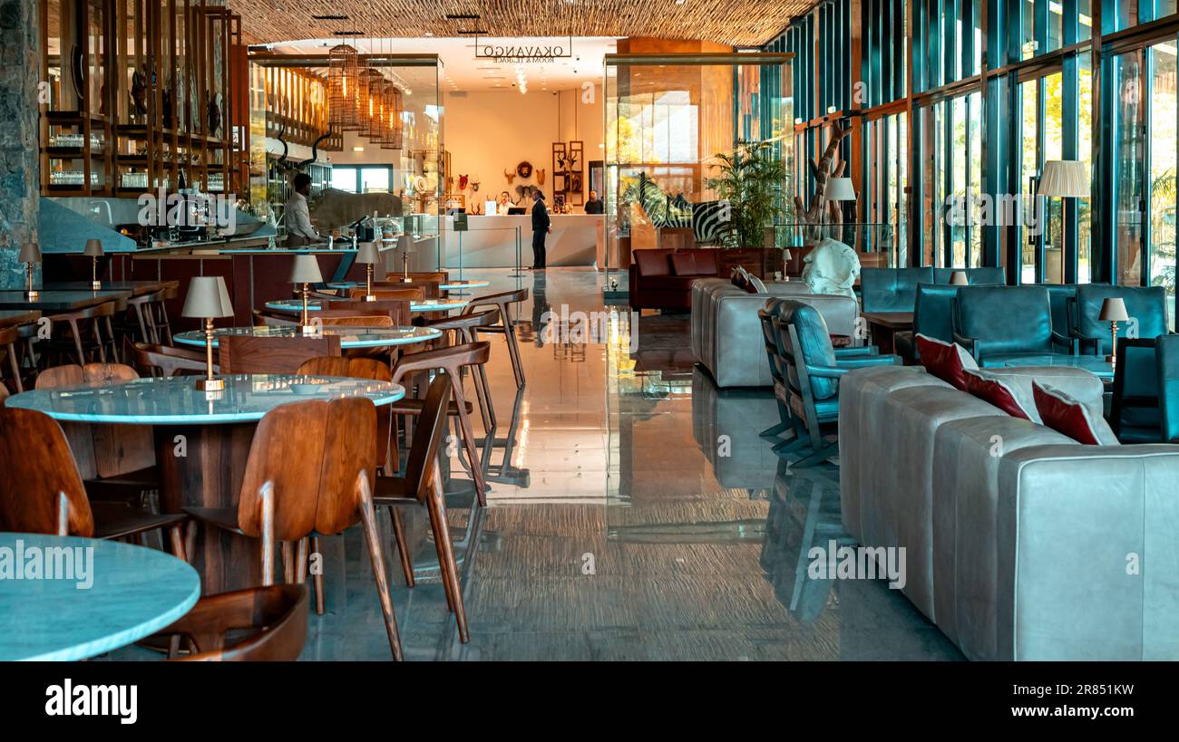 Restaurant interior indoor Stock Photo - Alamy